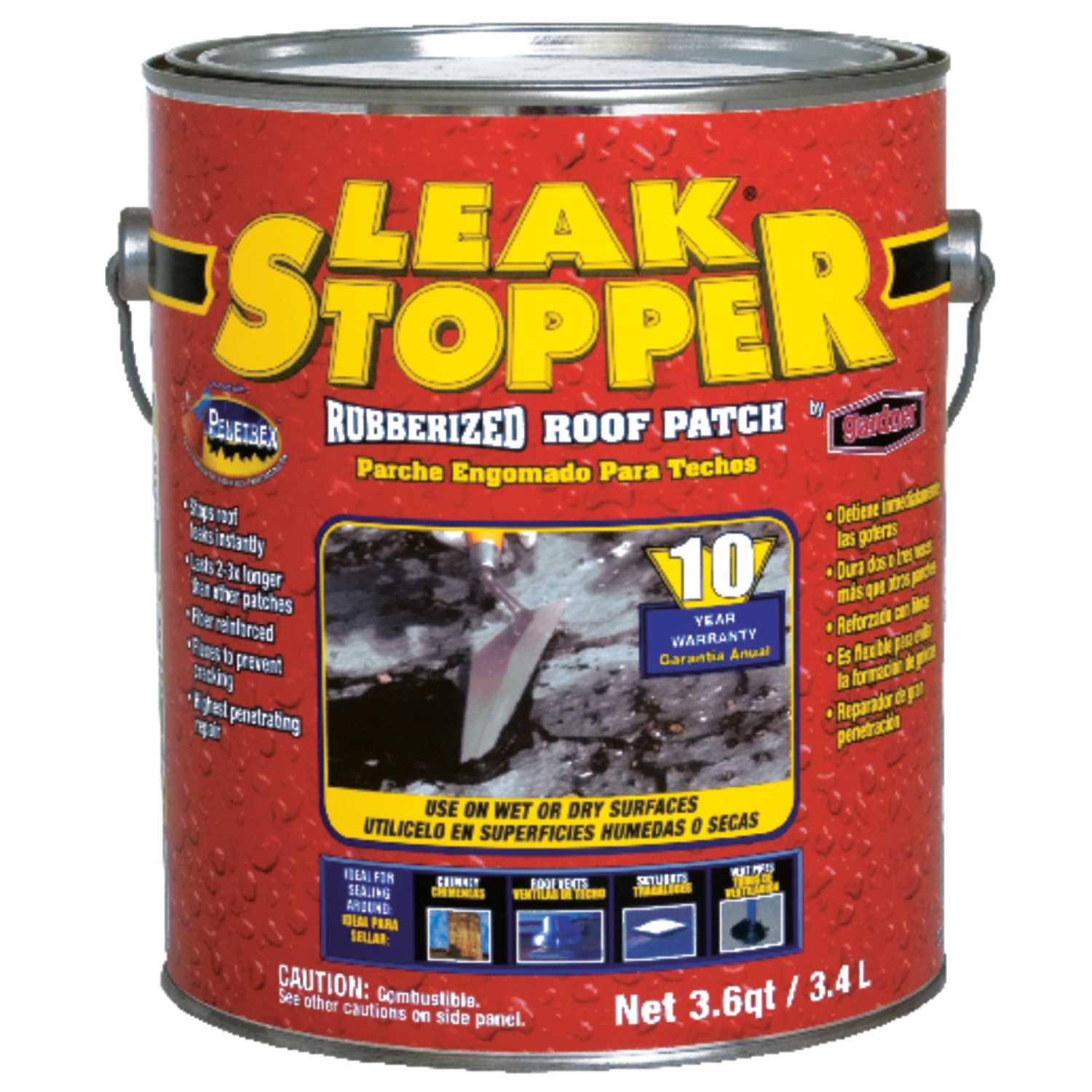 Leak Stopper Gloss Black Rubber Roof Patch 1 gal. - Ace Hardware