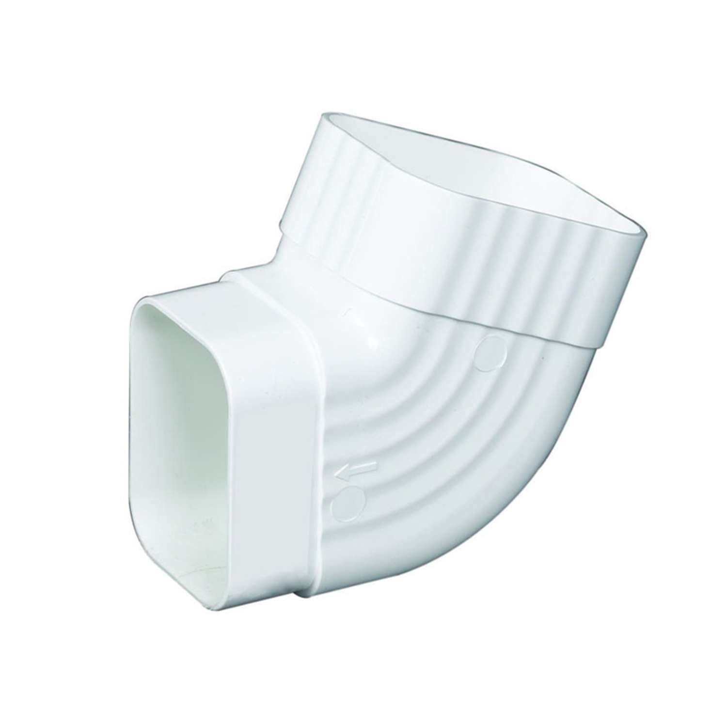 Amerimax 4 in. H X 3 in. W X 5.5 in. L White Vinyl B Gutter Elbow Mfr ...
