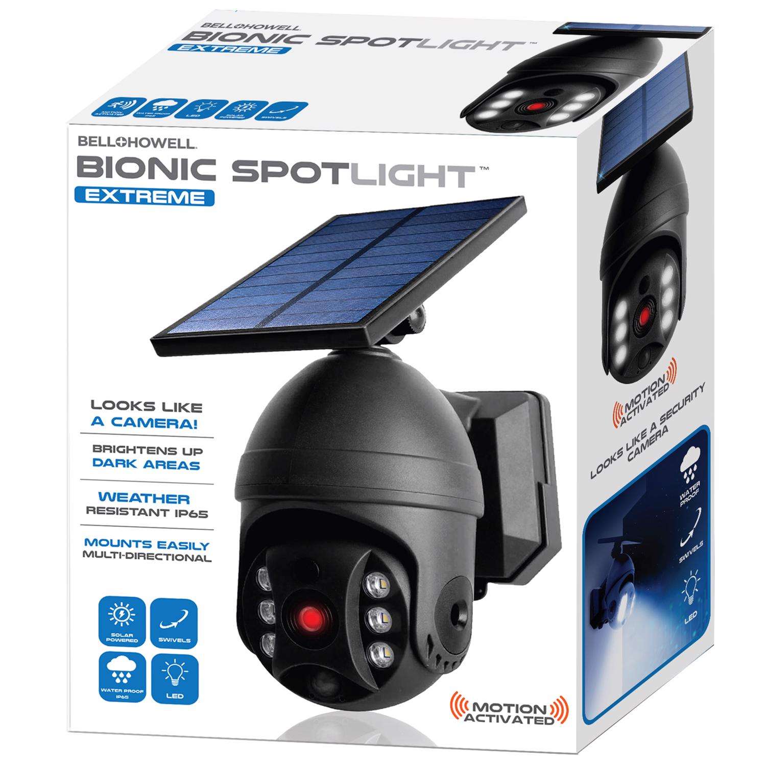 Bell + Howell Bionic Motion-Sensing Solar Powered LED Black Spotlight ...