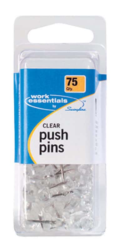 Swingline Work Essentials Clear Push Pins 75 pk - Ace Hardware