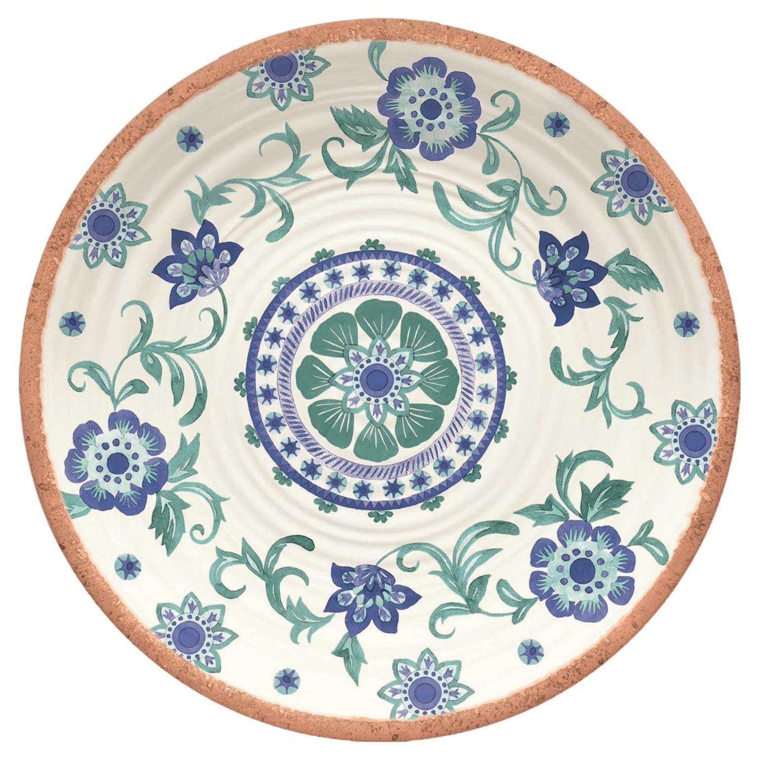 TarHong Rio Turquoise Multicolored Melamine Artisan Platter 14 in. D 1 ...