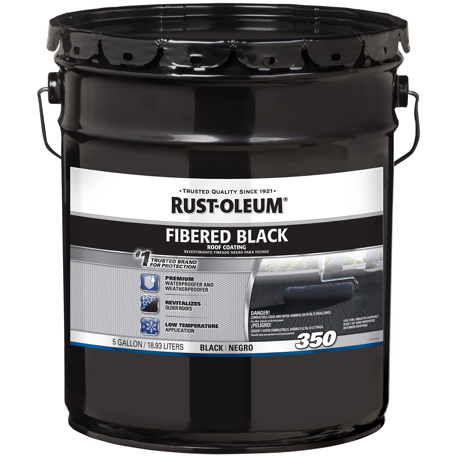 Rust-Oleum 350 Fibered Black Asphalt Roof Coating 5 gal - Ace Hardware