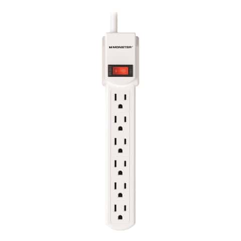 Monster Just Power It Up 3 ft. L 6 outlets Power Strip White - Ace Hardware