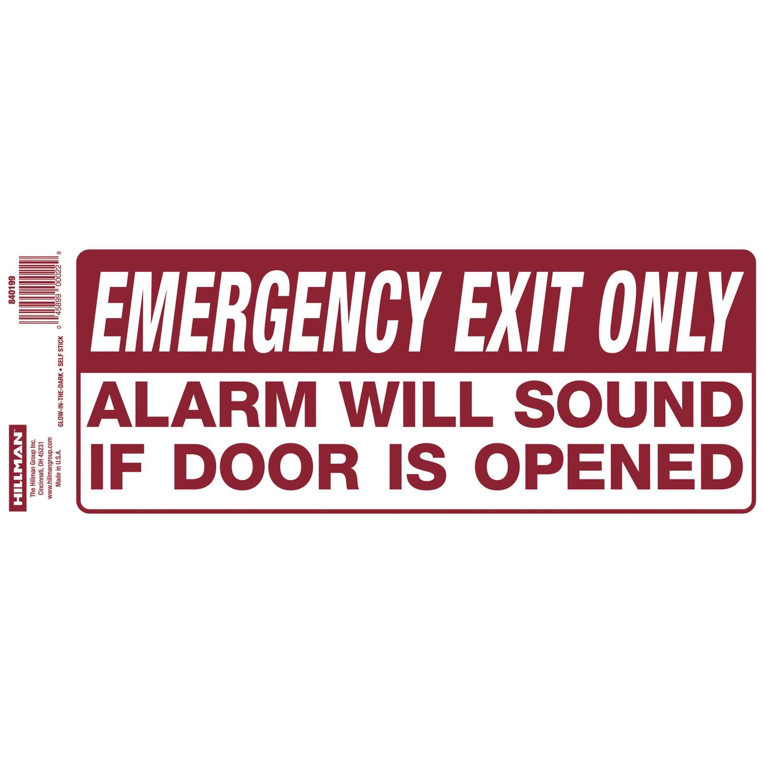 Hillman English White Exit Sign 4 in. H X 10 in. W - Ace Hardware