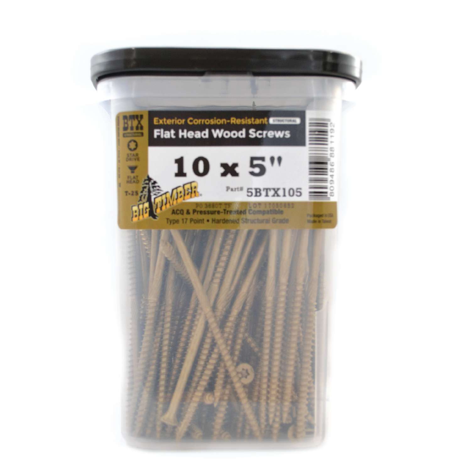 Big Timber No. 10 X 5 in. L Star Bronze Wood Screws 5 lb 185 pk - Ace ...