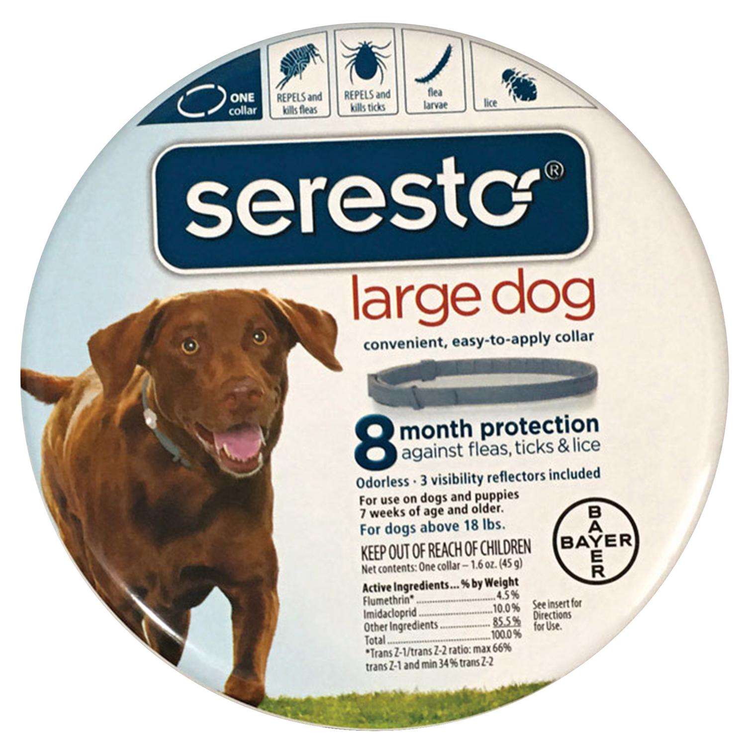 Bayer Seresto Solid Dog Flea and Tick Collar Imidacloprid/Flumethrin 1. ...