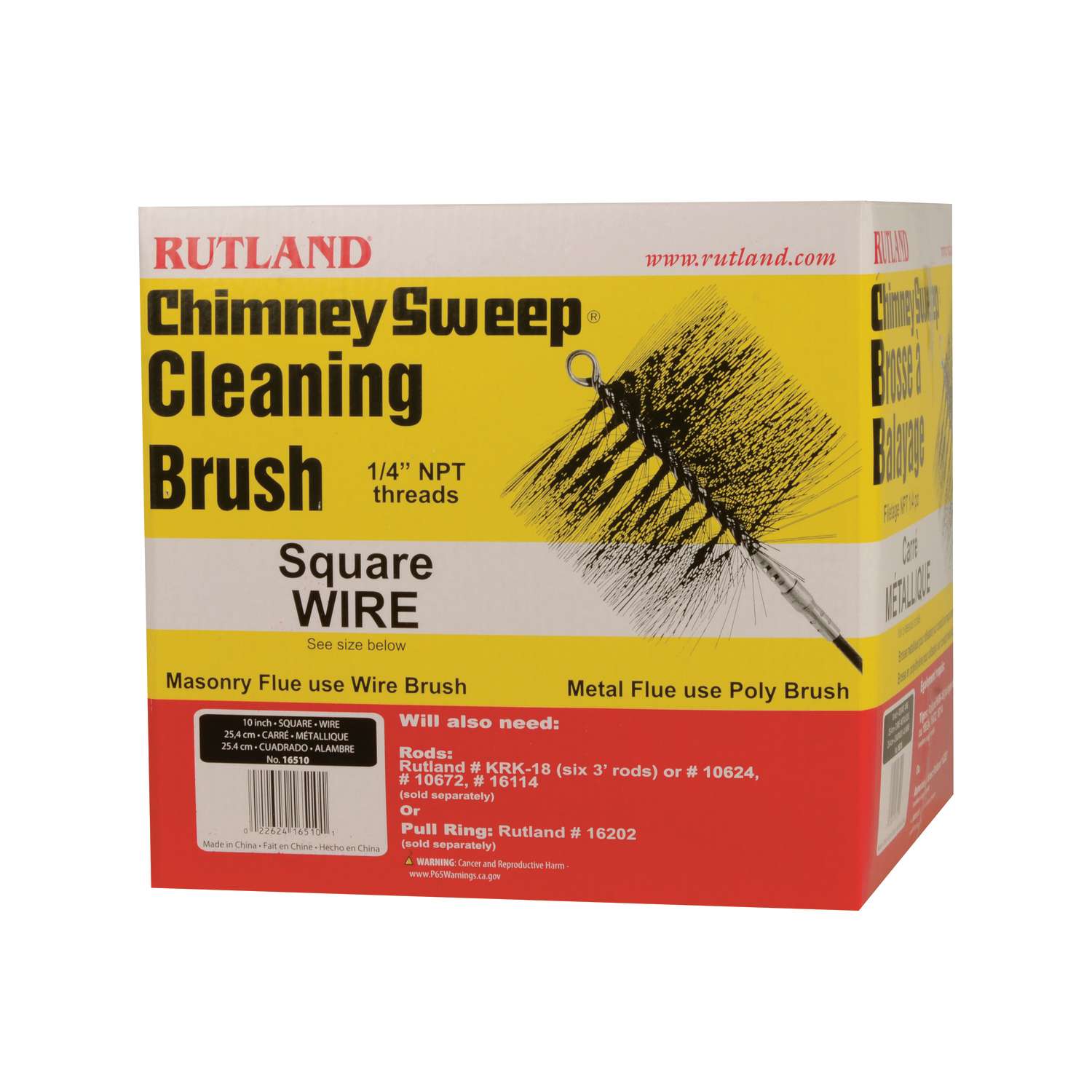 Rutland Chimney Sweep Natural Metal Fireplace Brush - Ace Hardware