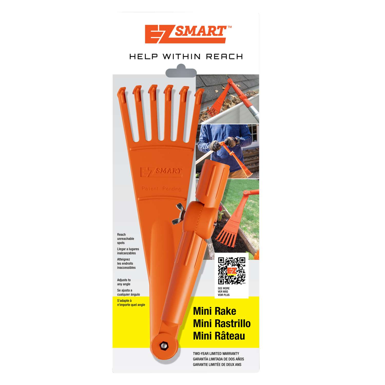 EZ Smart Tools 16.75 in. 6 Tine Poly Rake Poly Handle - Ace Hardware