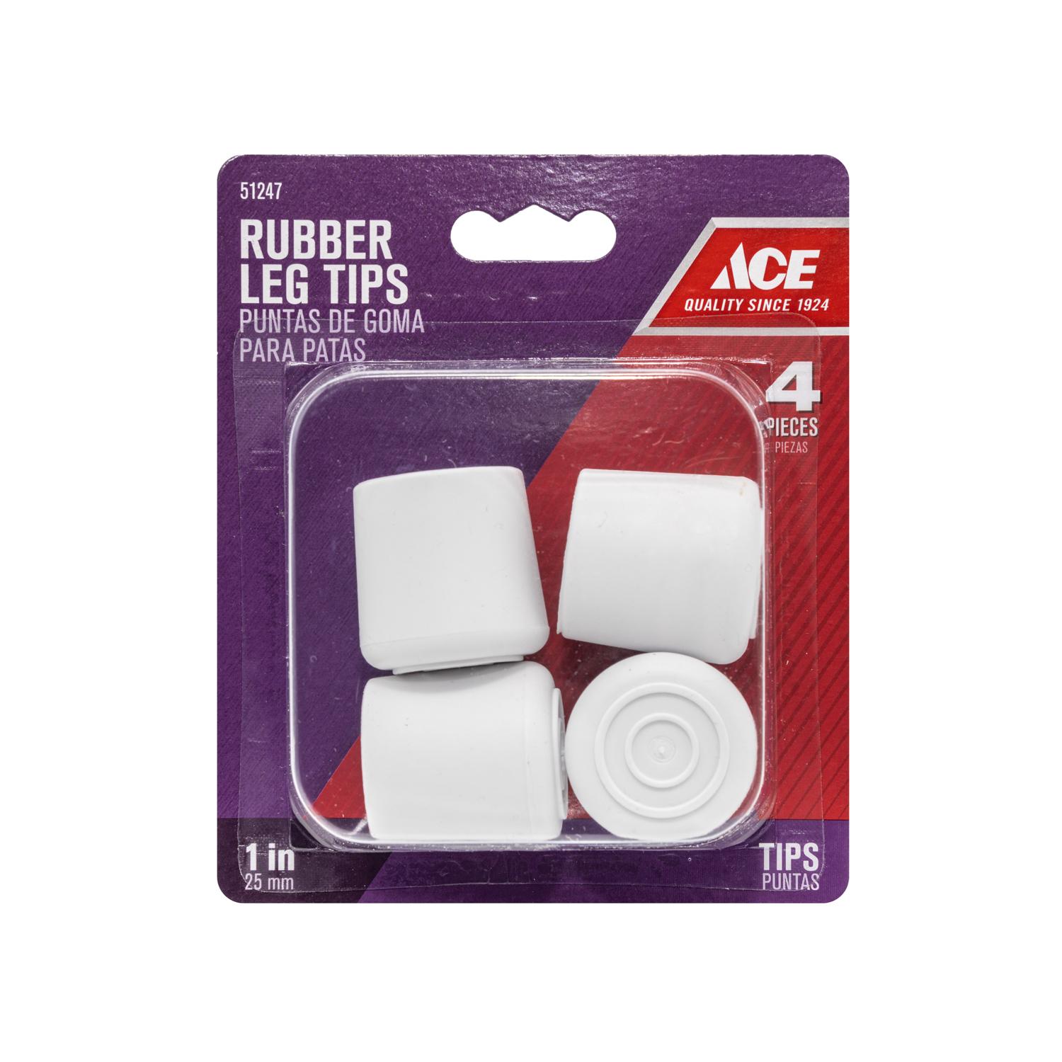 Ace Rubber Leg Tip Off-White Round 1 in. W 4 pk - Ace Hardware