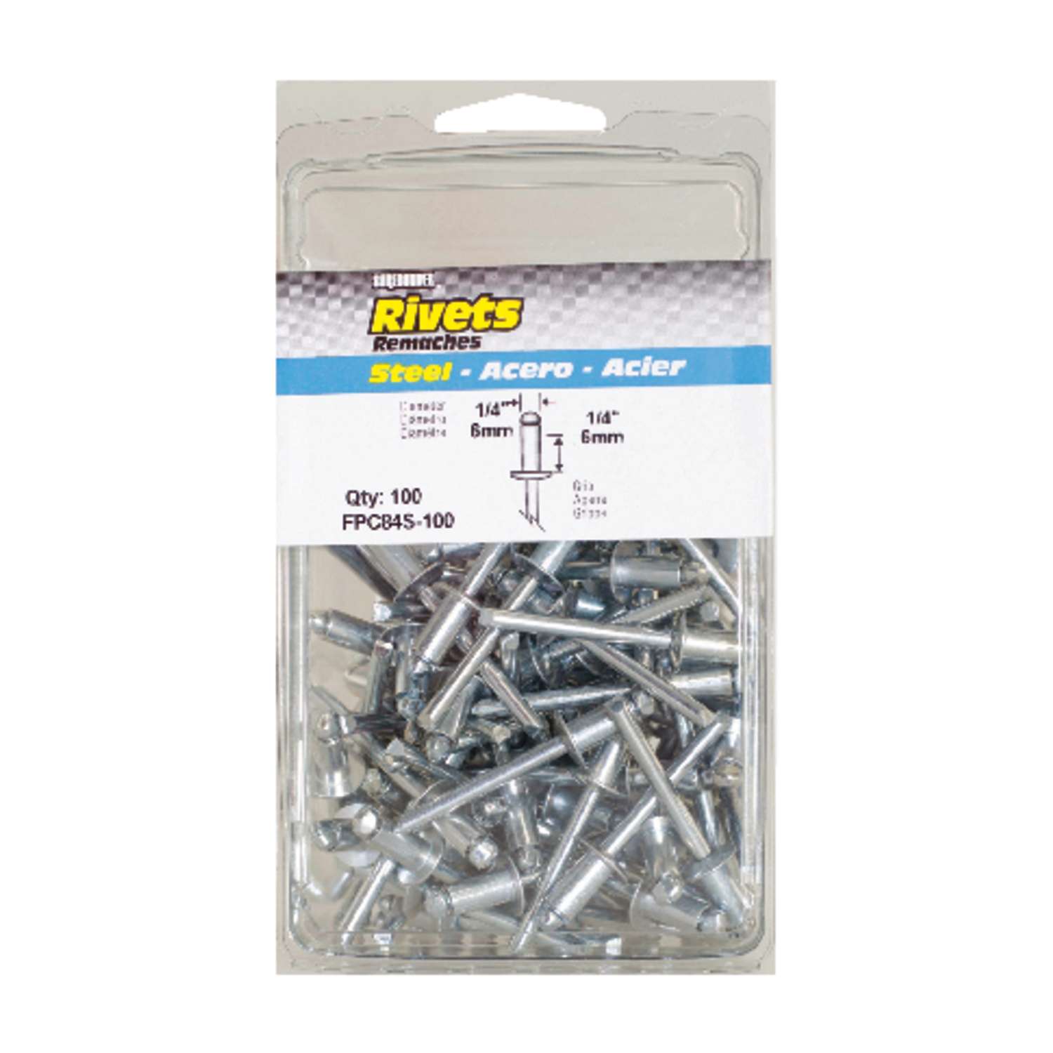Surebonder 1/4 in. D X 3/8 in. Steel Rivets Silver 100 pk - Ace Hardware