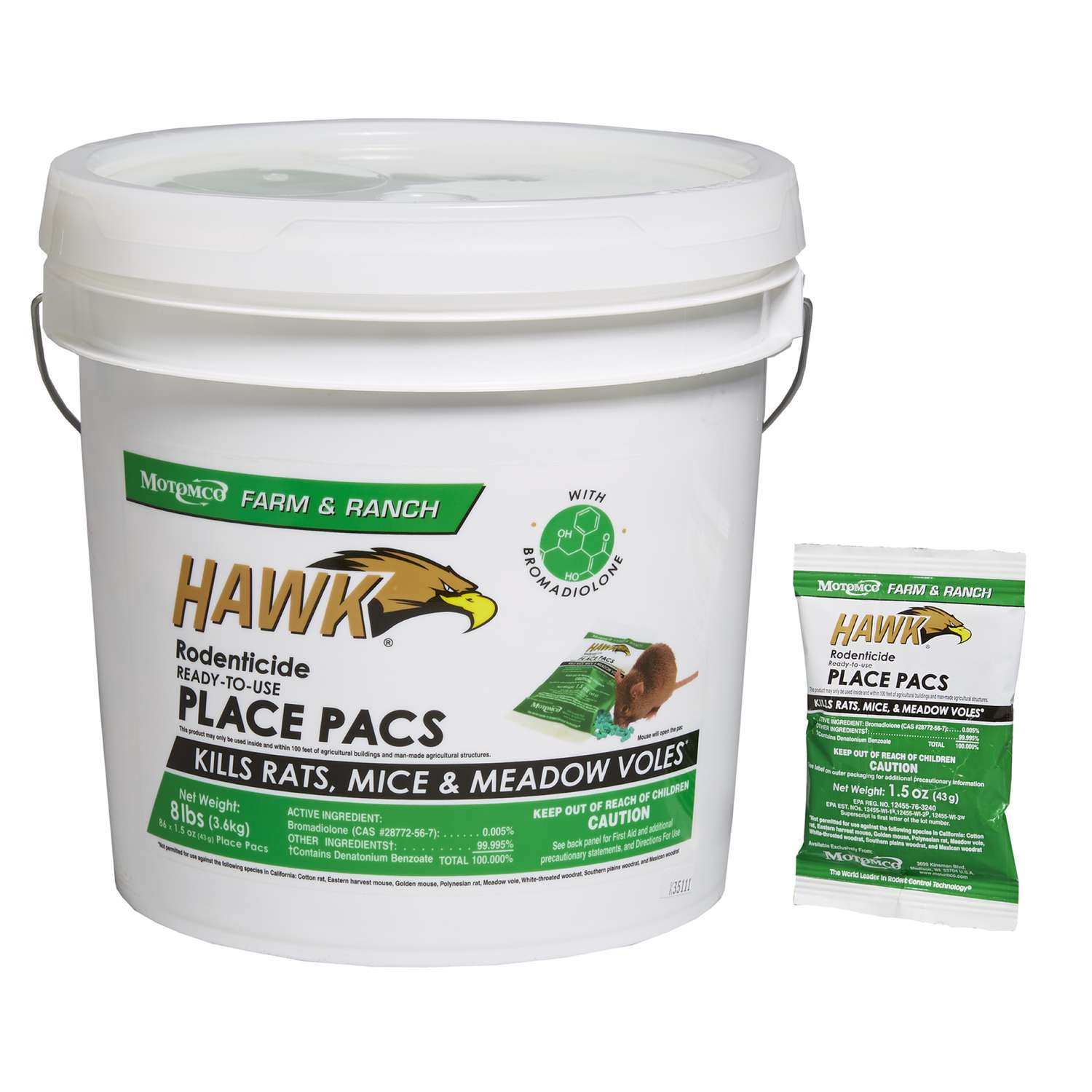 Motomco Hawk Toxic Bait Station Pellets For Mice and Rats 8 lb - Ace ...