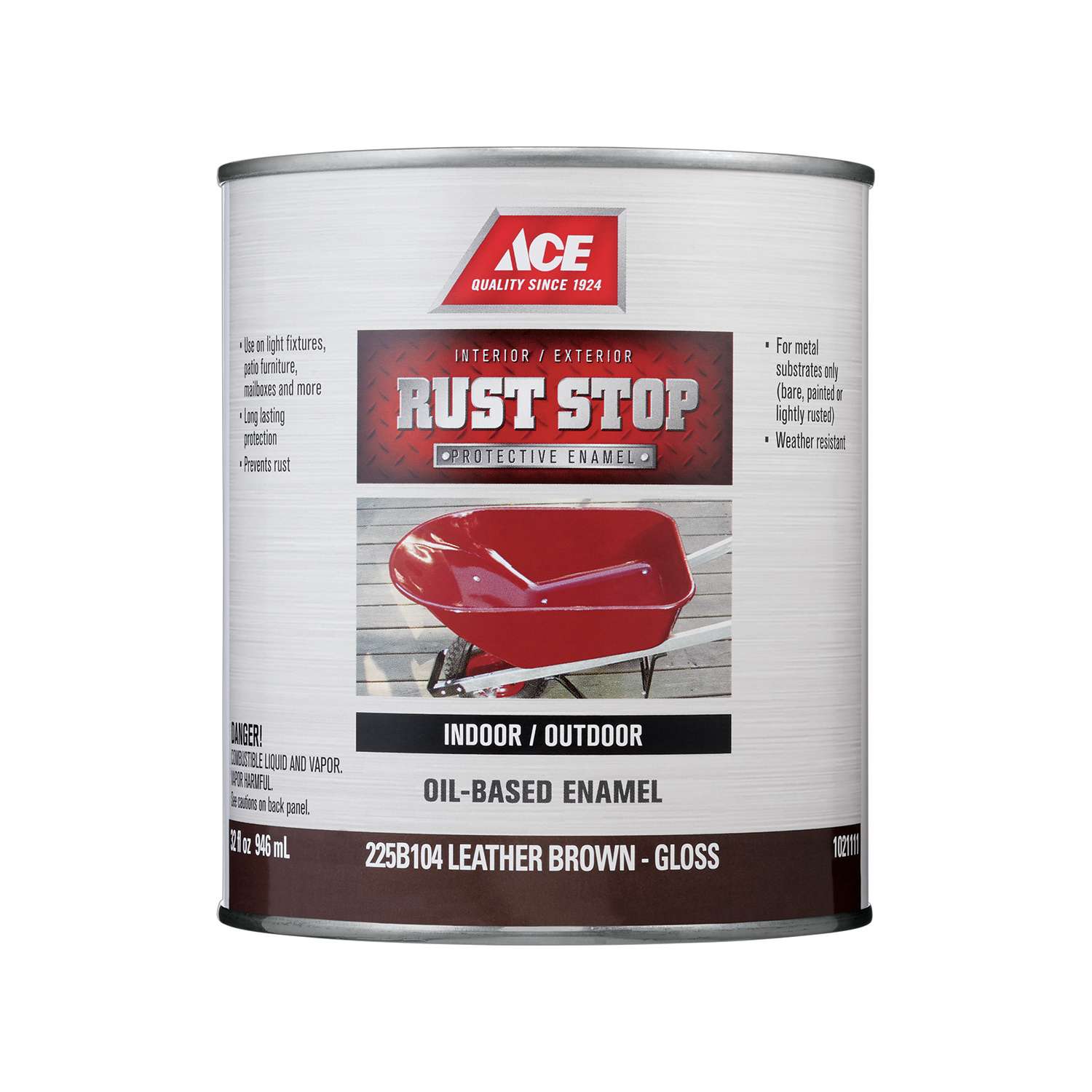 Ace Rust Stop Indoor/Outdoor Gloss Leather Brown Oil-Based Enamel Rust ...