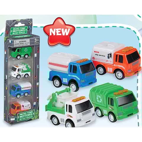 Playmaker Toys Die-Cast Car Pack City Trucks Die Cast 4 pc - Ace Hardware