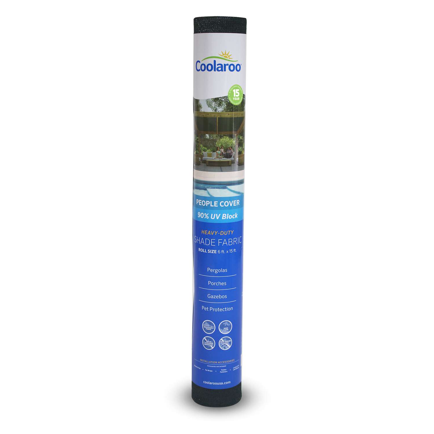 Coolaroo Polyethylene Shade Fabric Shade Cloth 15 ft. H X 6 ft. W - Ace ...