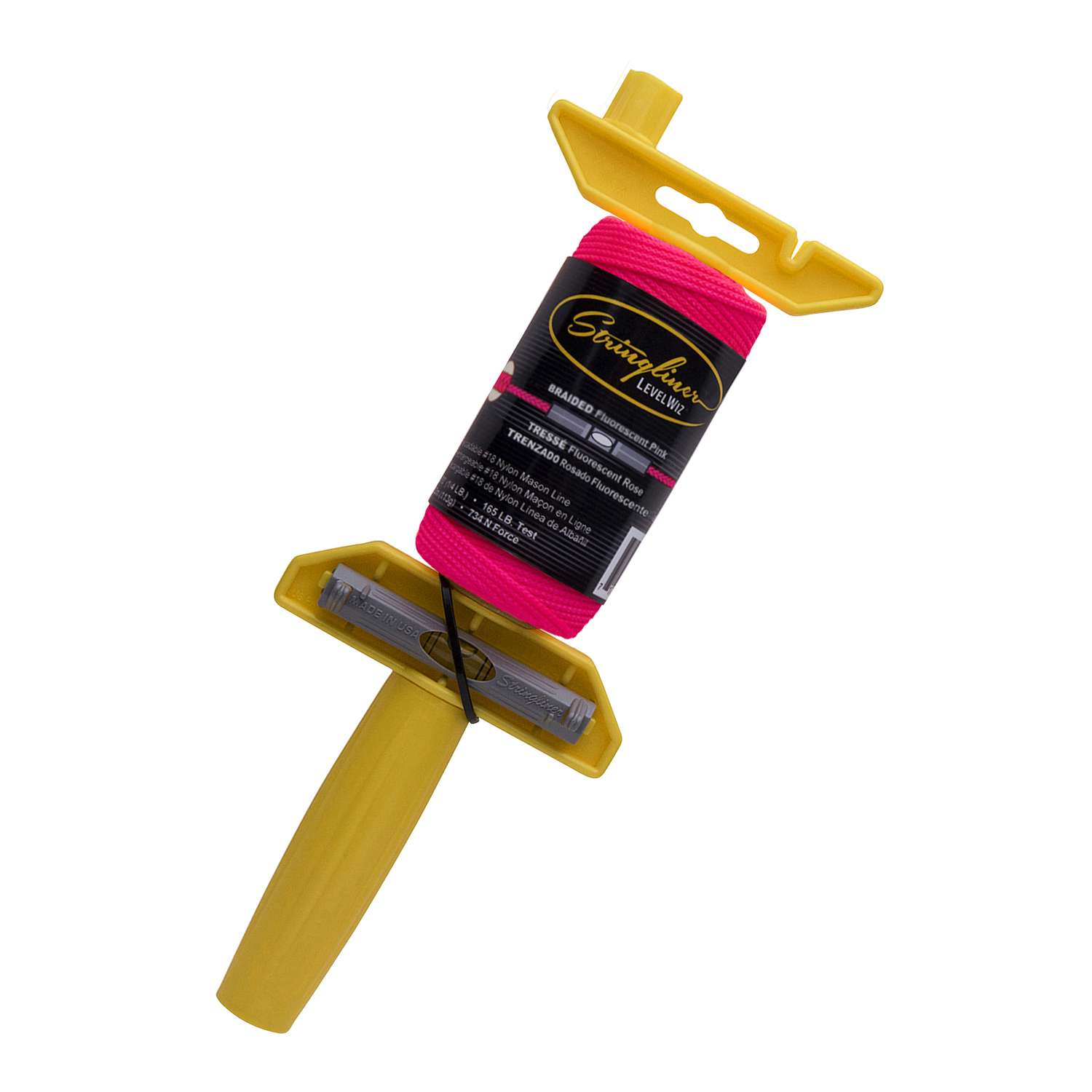 Stringliner LevelWiz Mason's Line and Reel 250 ft. Fluorescent Pink Fine Braided Line - Ace Hardware