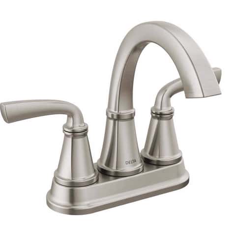 Delta Geist Brushed Nickel Centerset Bathroom Sink Faucet 4 in. - Ace ...