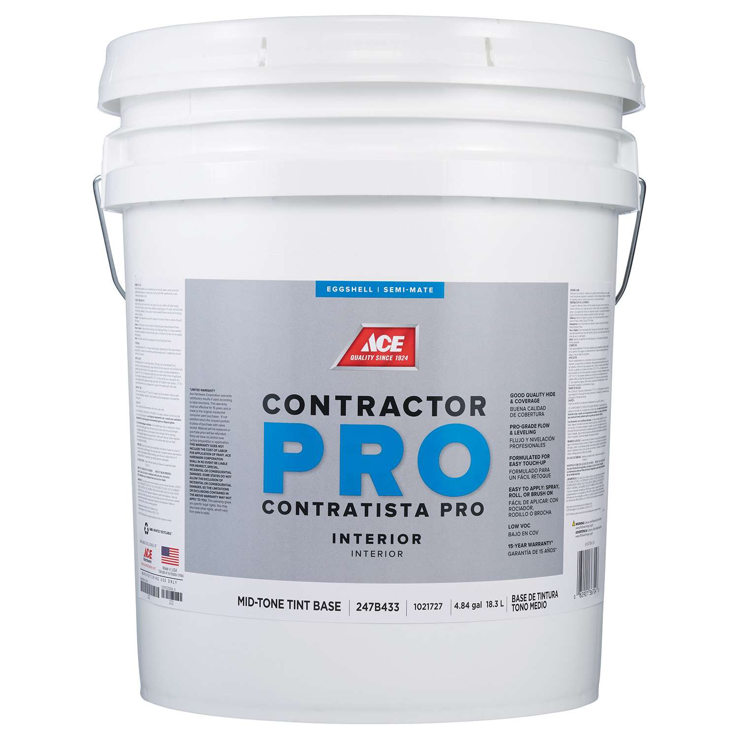 Ace Contractor Pro Eggshell Tint Base Mid-Tone Base Paint Interior 5 ...