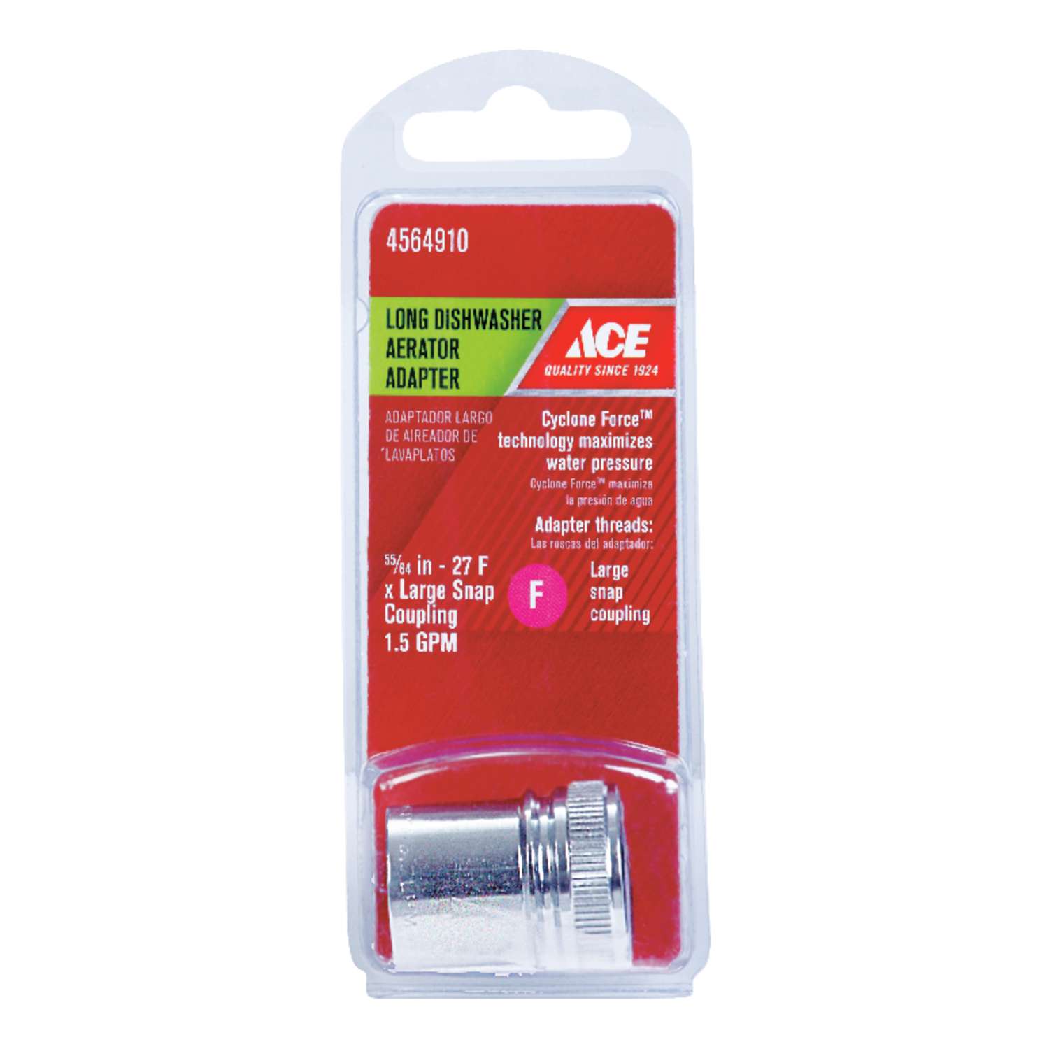 Ace Female Thread 55/64 in.-27F Chrome Aerator Adapter - Ace Hardware