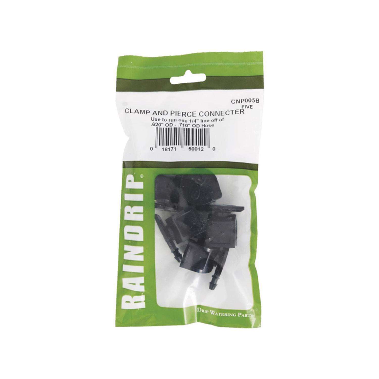 Raindrip For 1/4 in. Tubing Drip Irrigation Self-Piercing Clamp 5 pk ...