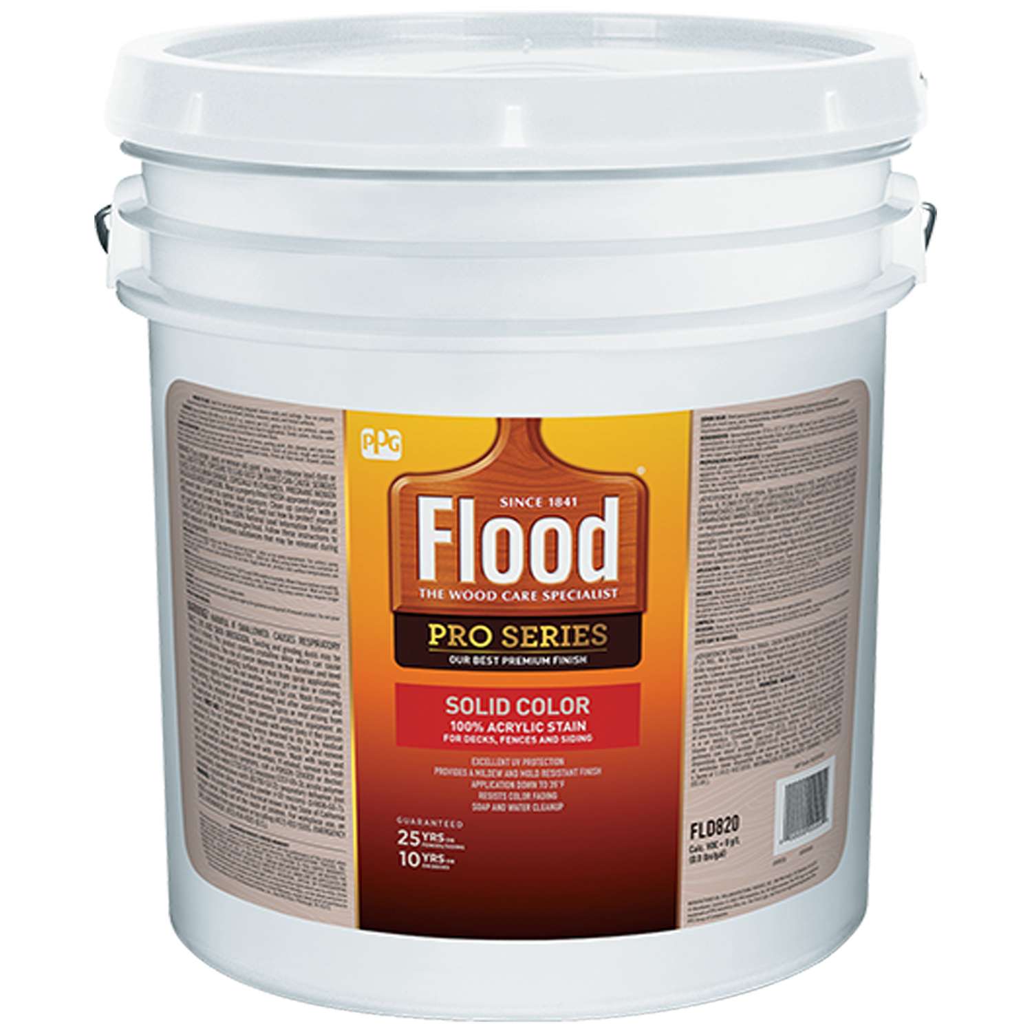 Flood Pro Series Solid Satin Neutral Deep Base Acrylic Wood Stain 5 gal ...