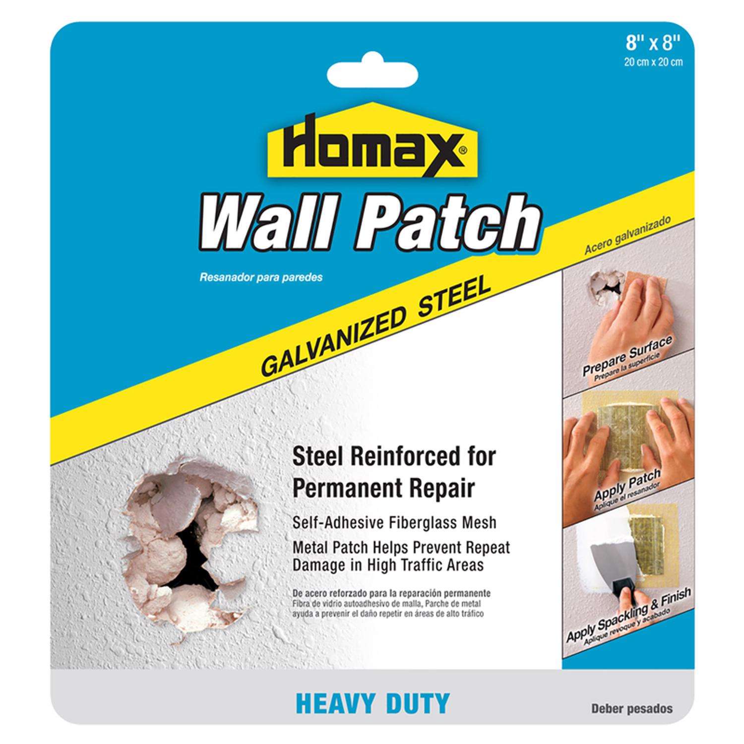 Homax 8 in. L X 8 in. W Reinforced Metal Silver Self Adhesive Wall ...