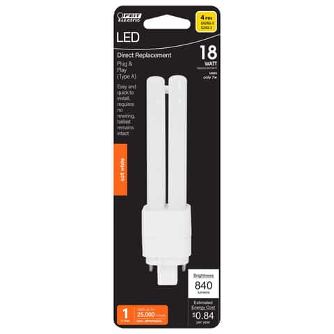 Feit LED Linear PL G24Q-2 LED Bulb Soft White 18 Watt Equivalence 1 pk ...