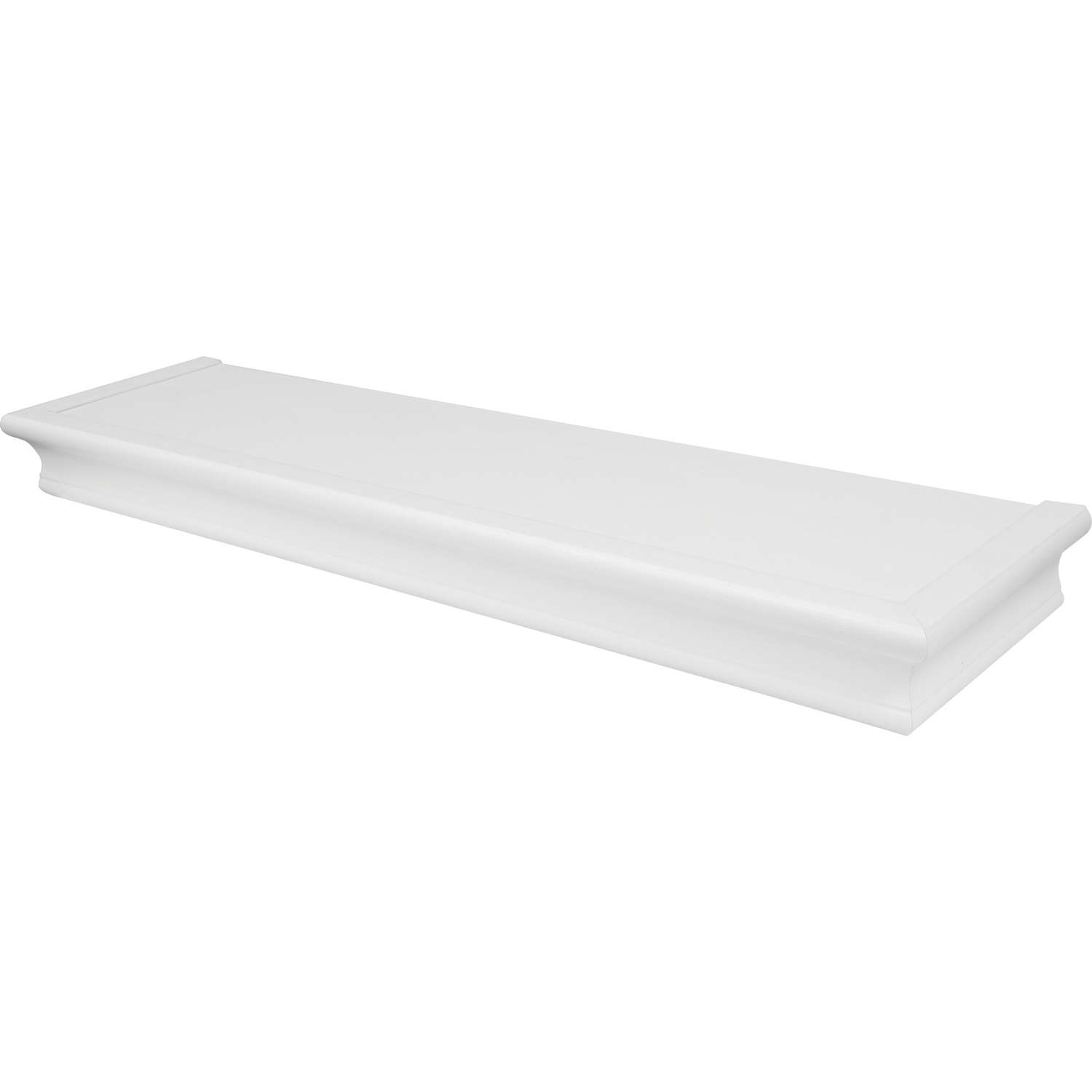 High & Mighty 2 in. H X 24 in. W X 6 in. D White Wood Floating Shelf ...
