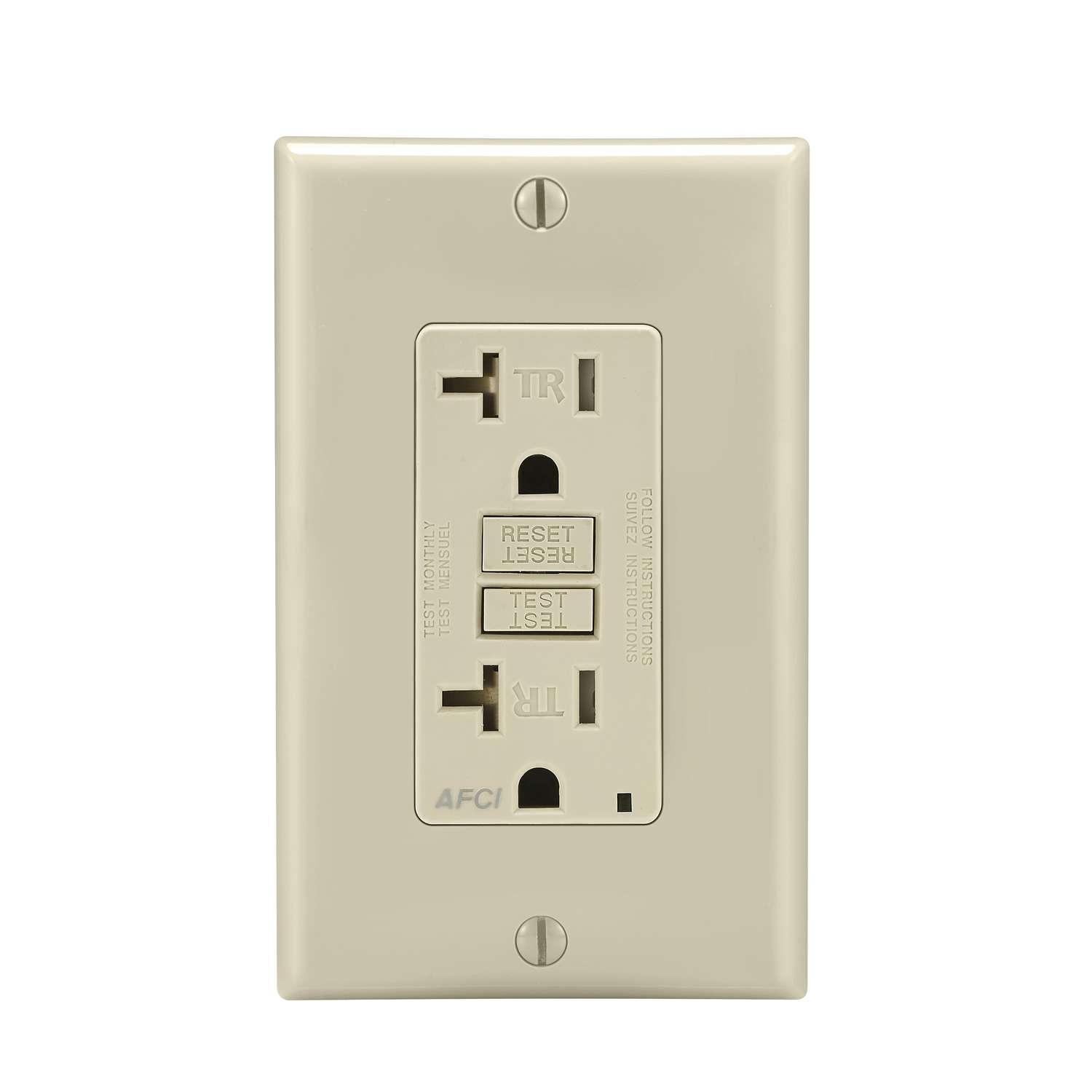 Leviton 20 amps 125 volt Duplex Light Almond AFCI Outlet 5-20R - Ace ...