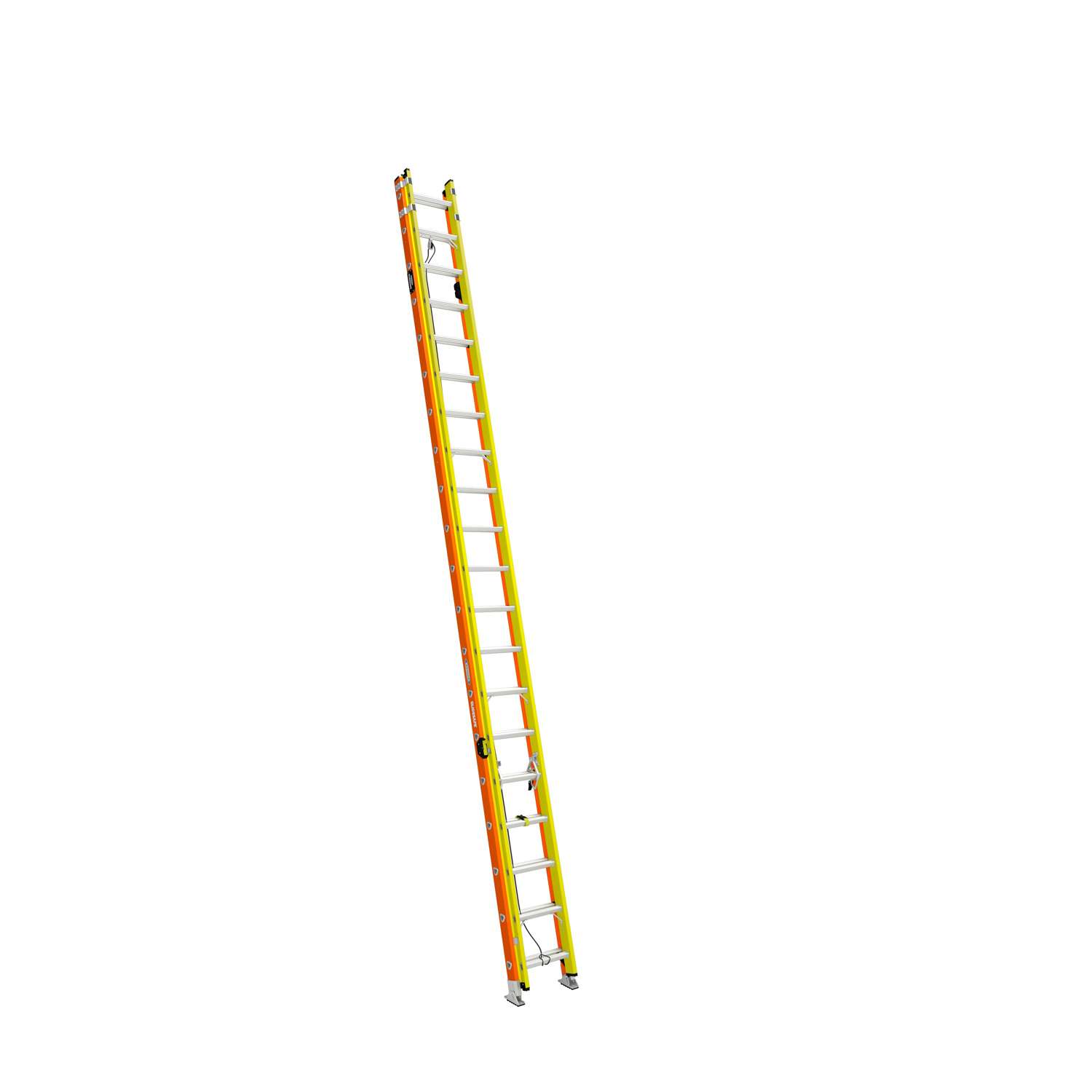 Werner Glidesafe 40 ft. H Fiberglass Extension Ladder Type IA 300 lb ...