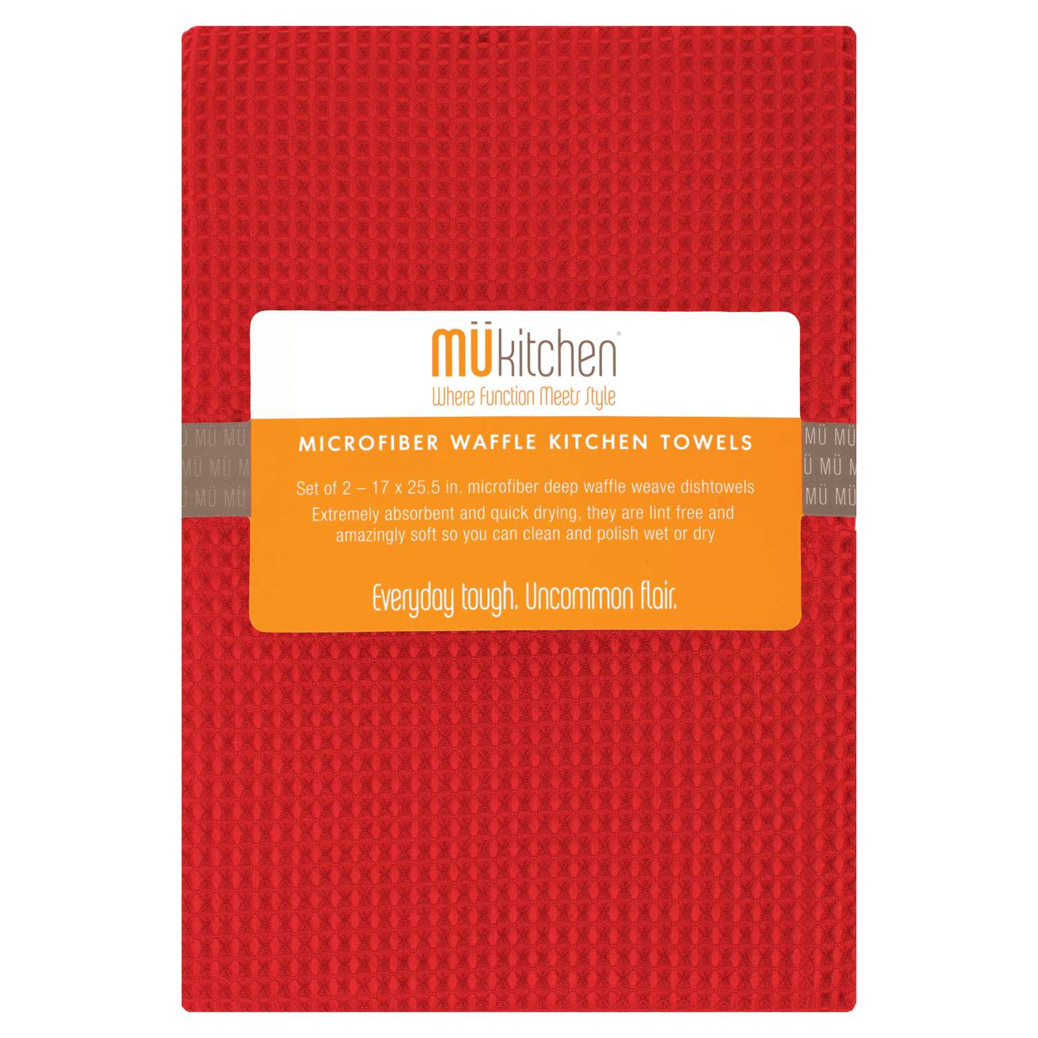 Mu Kitchen Coral Microfiber Waffle Weave Dish Towel 2 pk - Ace Hardware