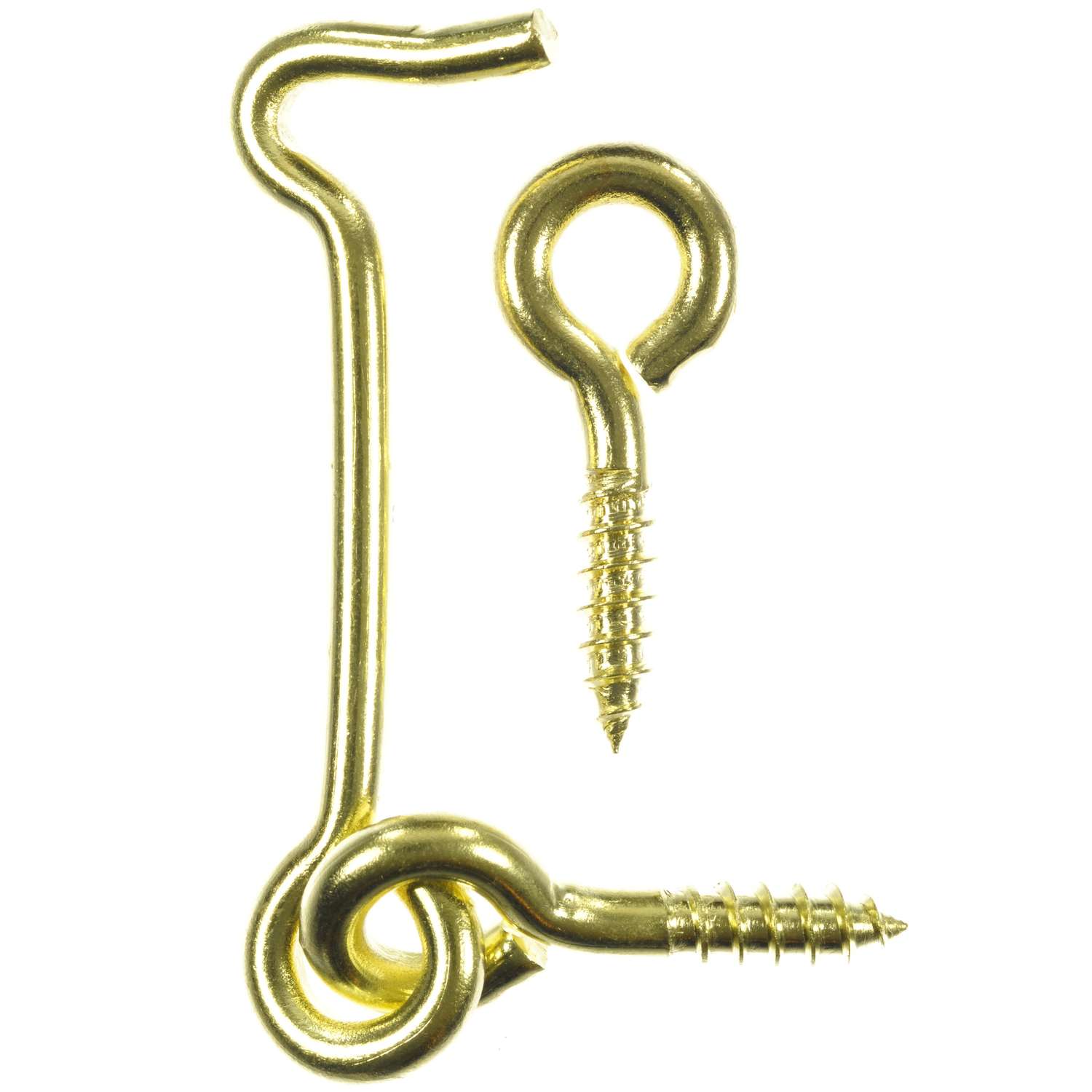 Ace Small Polished Brass Green Brass 2.5 in. L Hook and Eye 2 pk - Ace ...