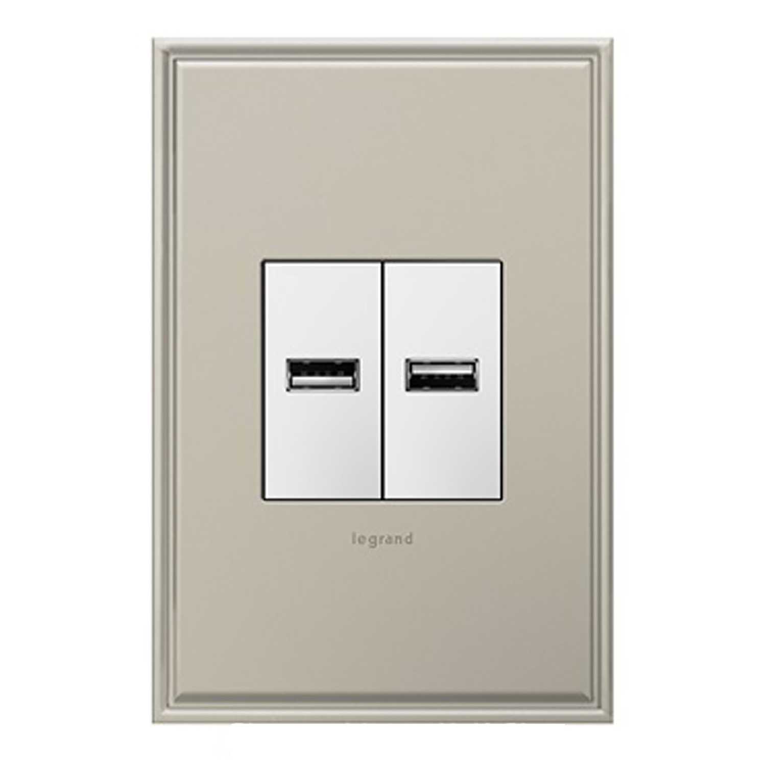 Legrand Adorne 2.1 amps 125 volt White USB Charging Ports 5-15R 1 pk ...