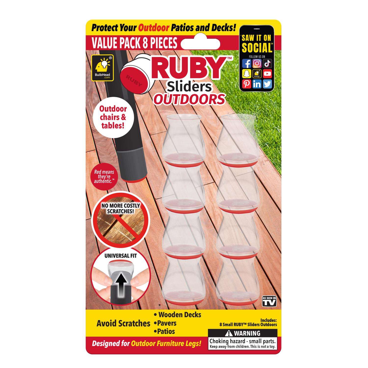 Ruby Outdoor Furniture Sliders 8 pk - Ace Hardware