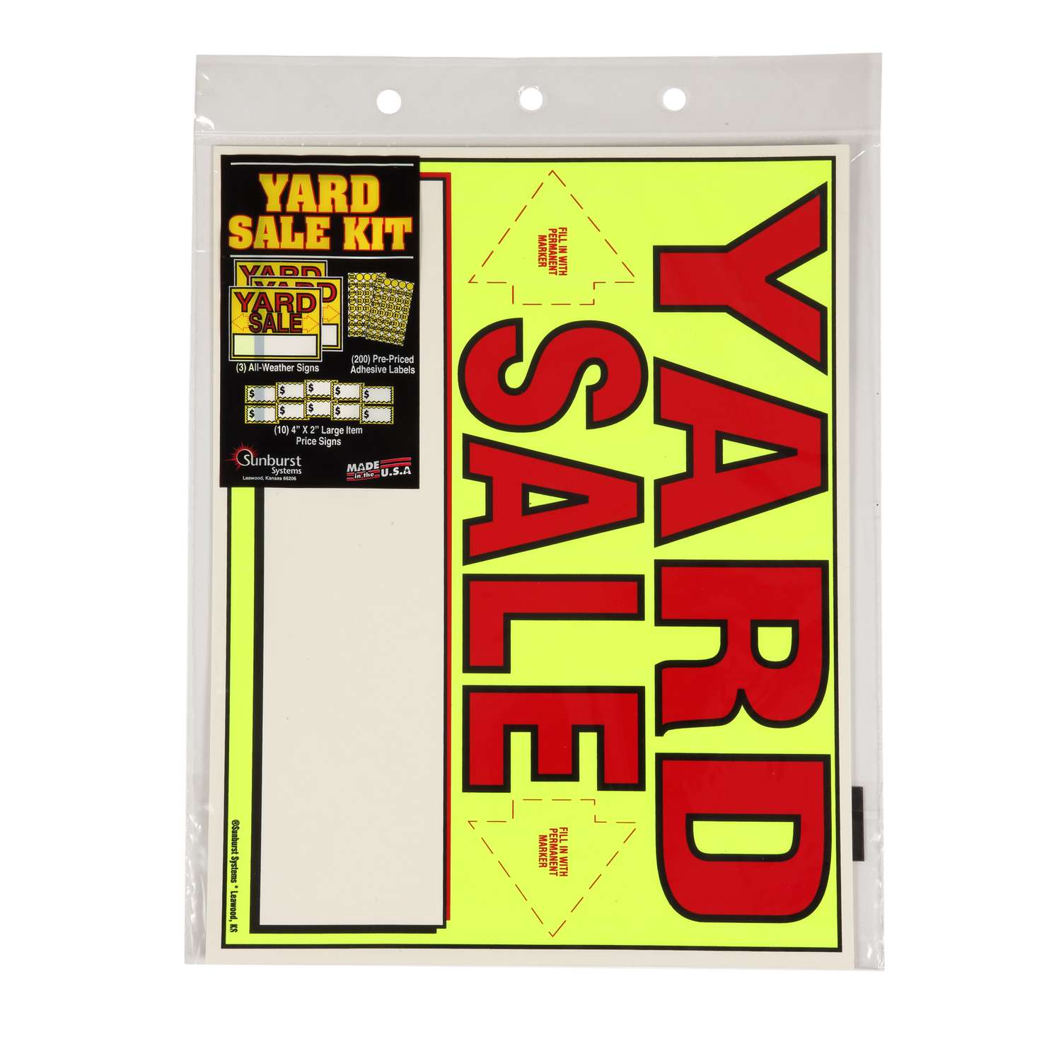 Sunburst Systems English Yellow Informational Sign Kit 15 in. H X 12 in ...