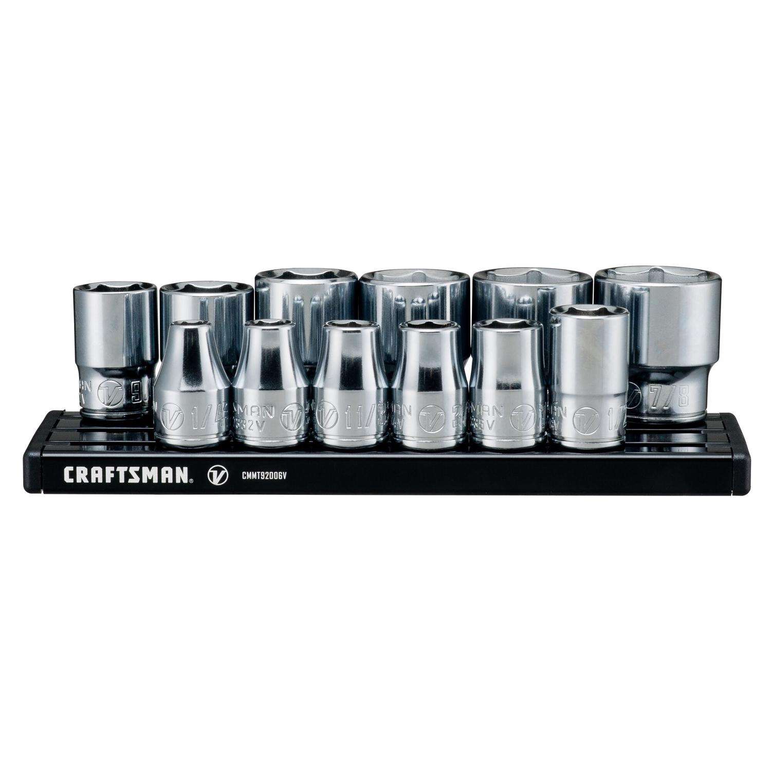 Craftsman V-Series 3/8 in. drive SAE 6 Point Socket Set 12 pc - Ace ...