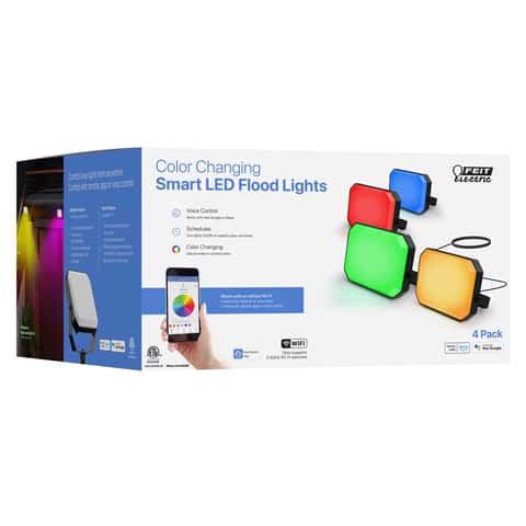 Feit E26 (Medium) Smart-Enabled LED Floodlight Bulb Color Changing 20 ...
