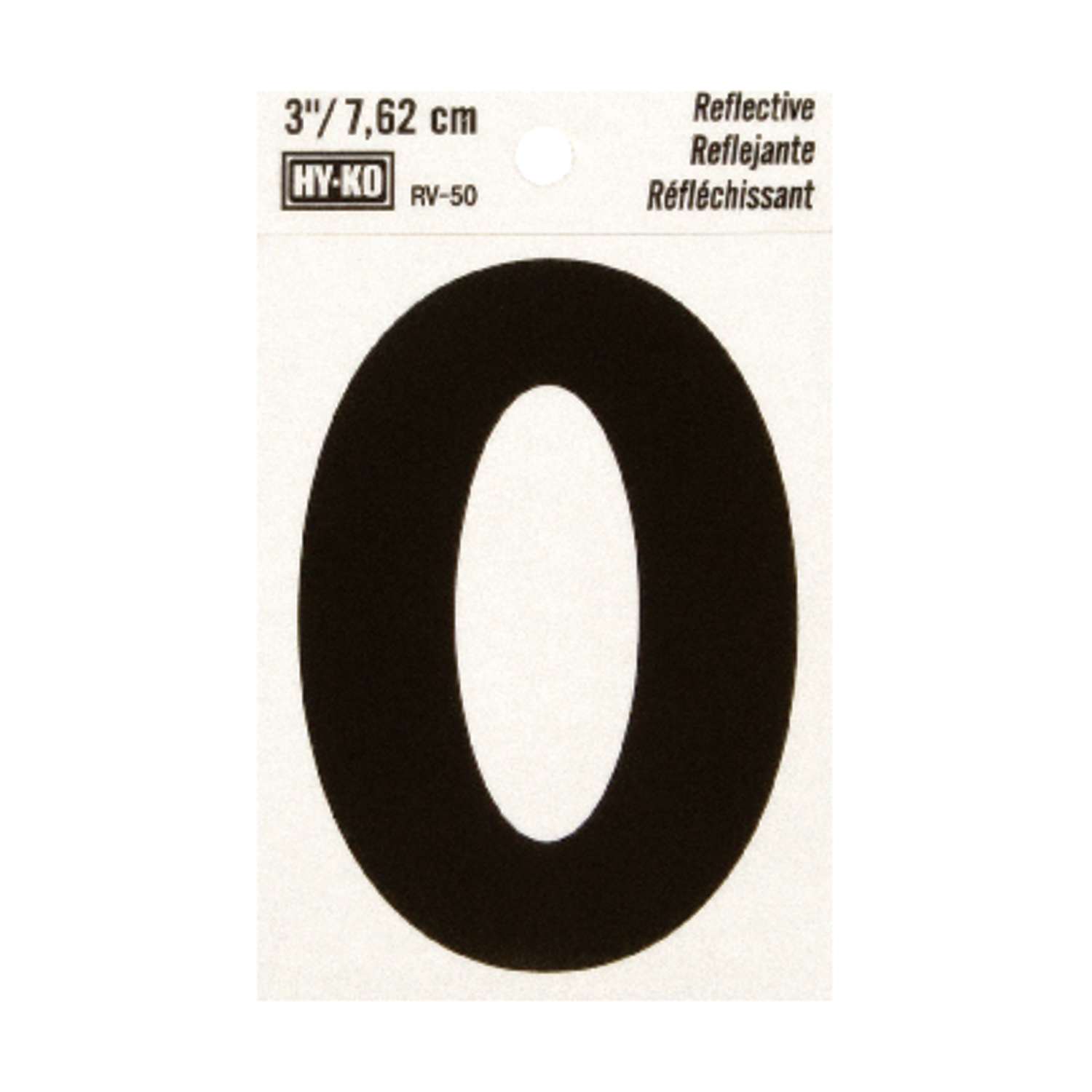 Hy-Ko 3 in. Reflective Black Vinyl Self-Adhesive Letter O 1 pc - Ace ...