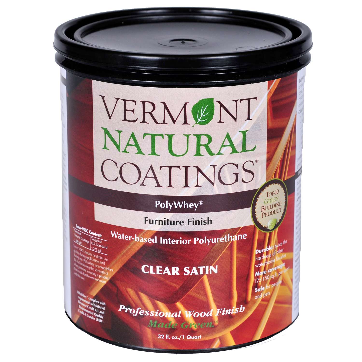 Vermont Natural Coatings PolyWhey Satin Clear Water-Based Furniture ...