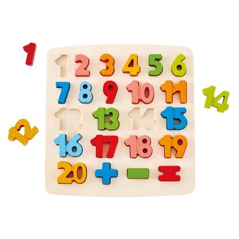 Hape Chunky Number Math Puzzle Hardwood Assorted 29 pc - Ace Hardware