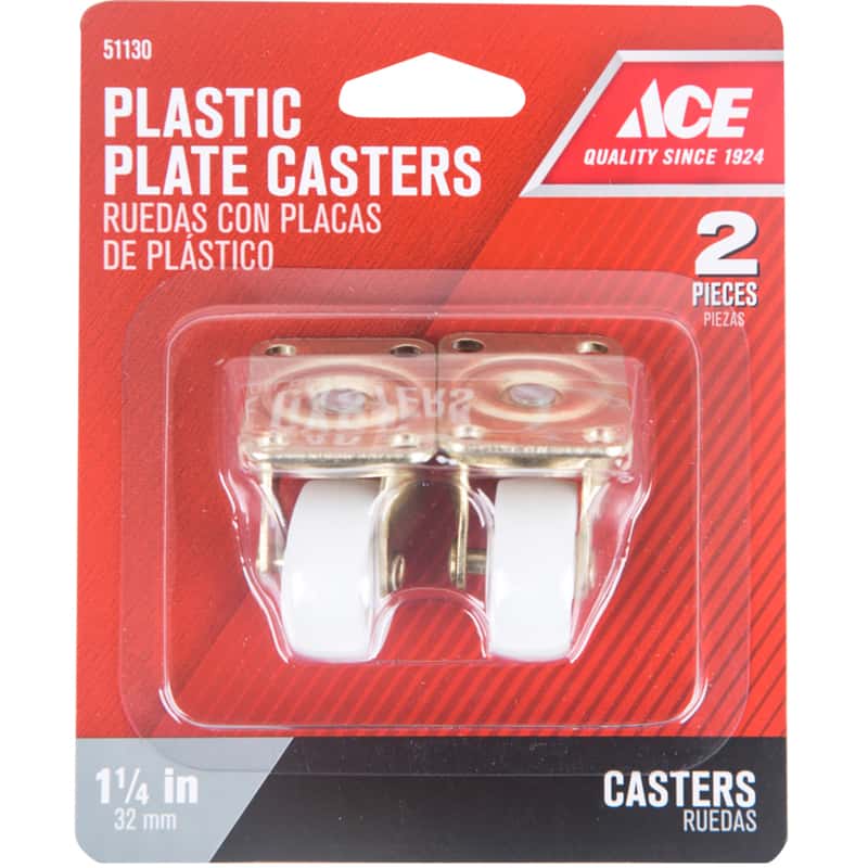 Ace 1-1/4 in. D Swivel Plastic Caster 40 lb 1 pk - Ace Hardware