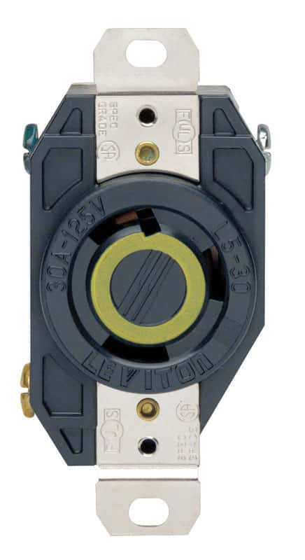 Leviton V-0-MAX 30 amps 125 V Single Black Locking Receptacle L5-30R 1 ...