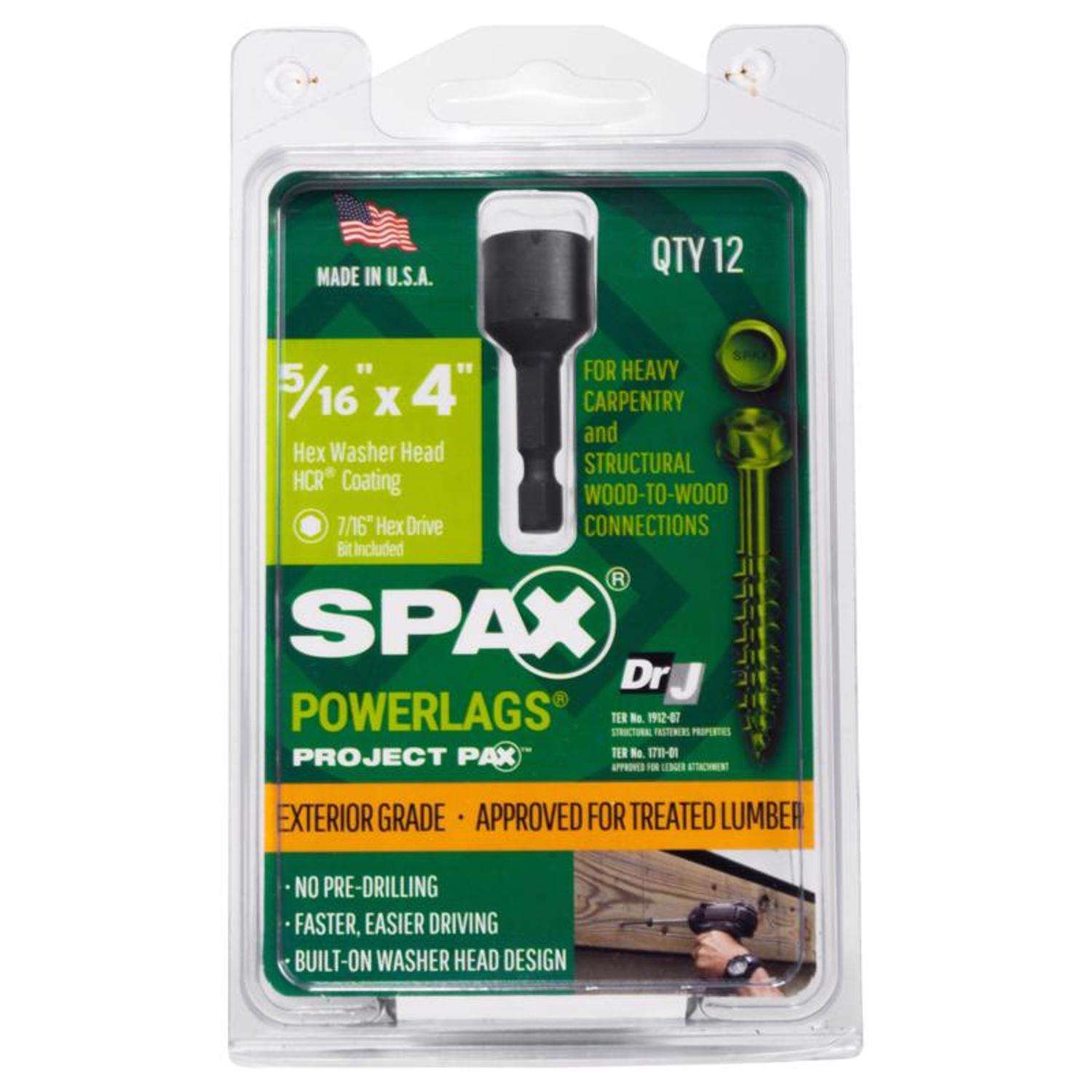 SPAX PowerLags 5/16 in. X 4 in. L Washer High Corrosion Resistant ...