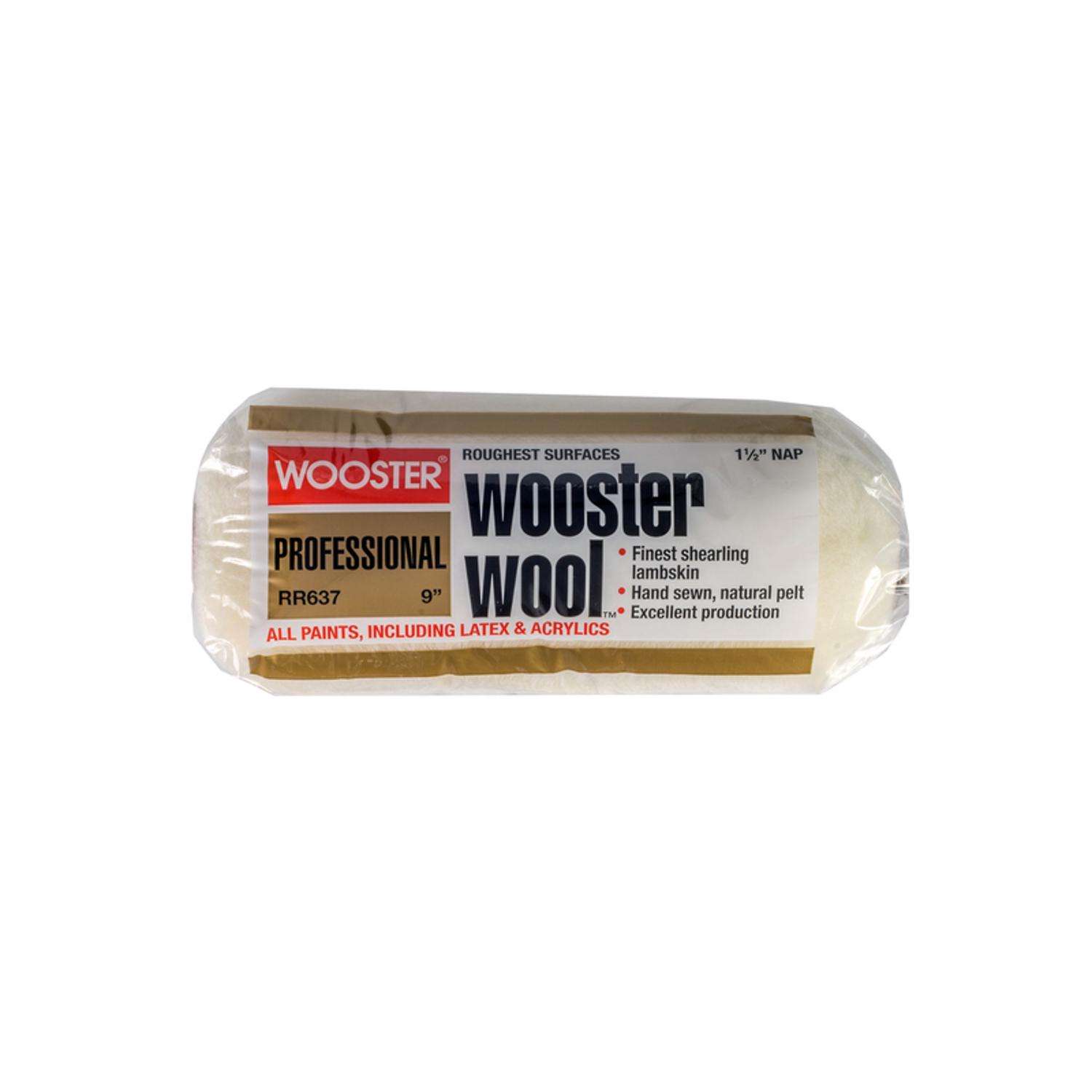 Wooster Wool Lambskin 9 in. W X 1-1/2 in. Regular Paint Roller Cover 1 ...