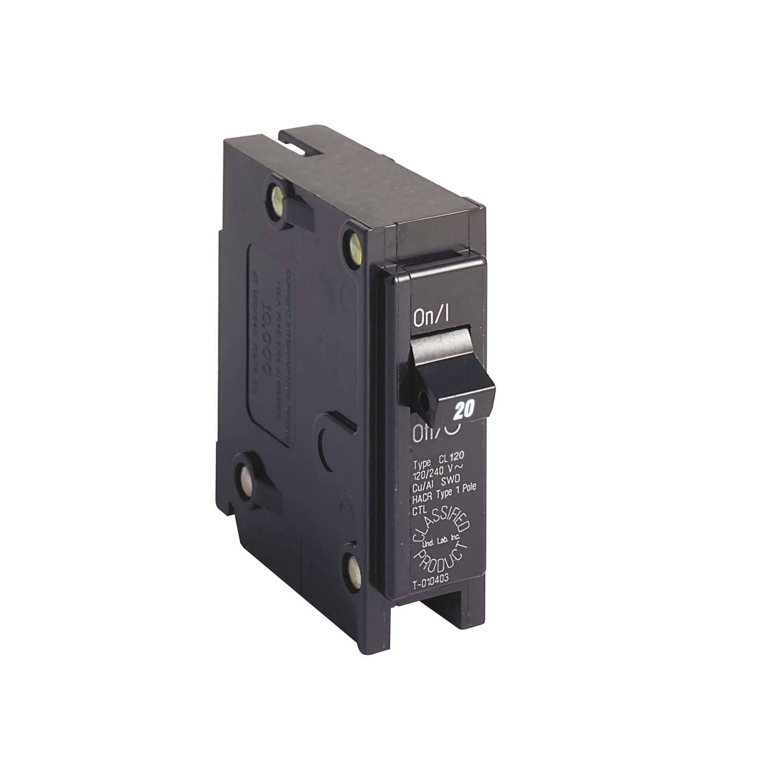 Eaton 20 Amps Plug In Single Pole Circuit Breaker