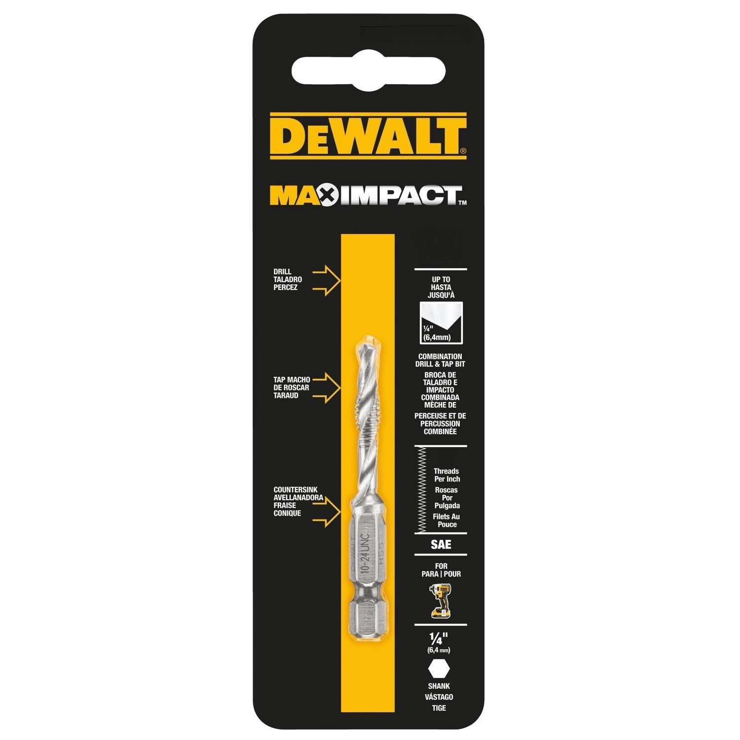 DeWalt High Speed Steel SAE Drill and Tap Bit 10-24 1 each - Ace Hardware