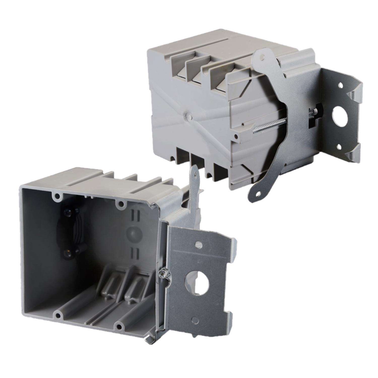 Cantex EZ Box New and Old Work 34 cu in Rectangle PVC 2 gang Outlet Box ...