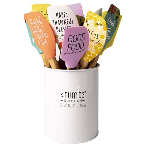 Krumbs Kitchen Homemade Happiness Assorted Silicone/Wood Spatula - Ace ...