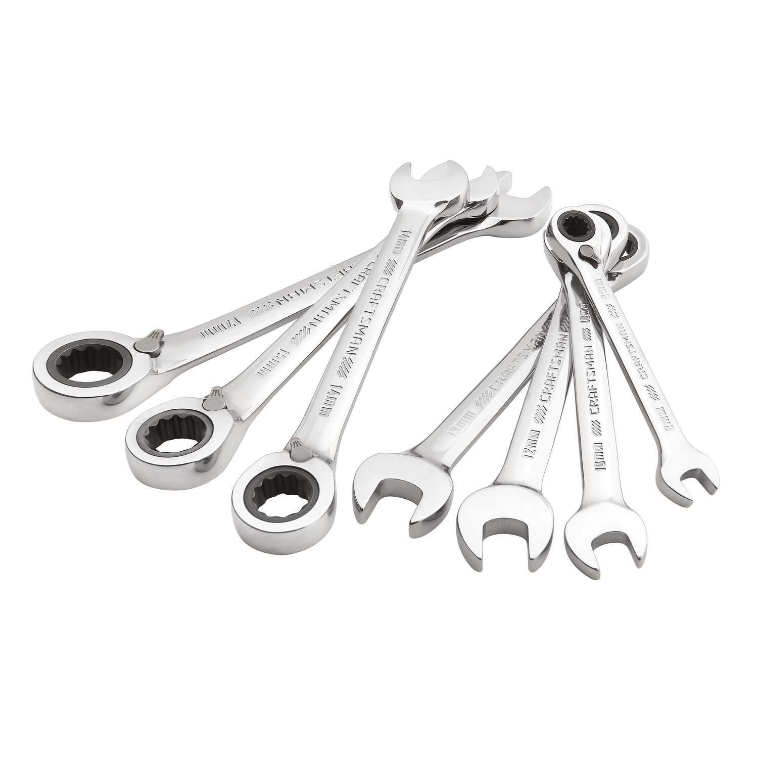 Craftsman Metric Reversible Ratcheting Combination Wrench Set 7 pc ...