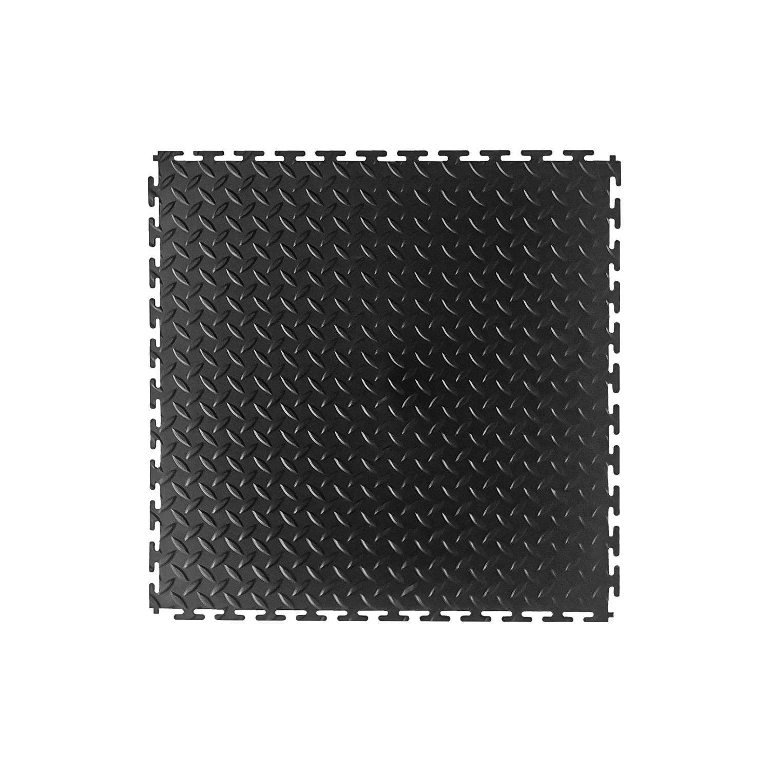 VersaTex 18 in. W X 18 in. L Diamond Plate Black Composite Floor Tile ...
