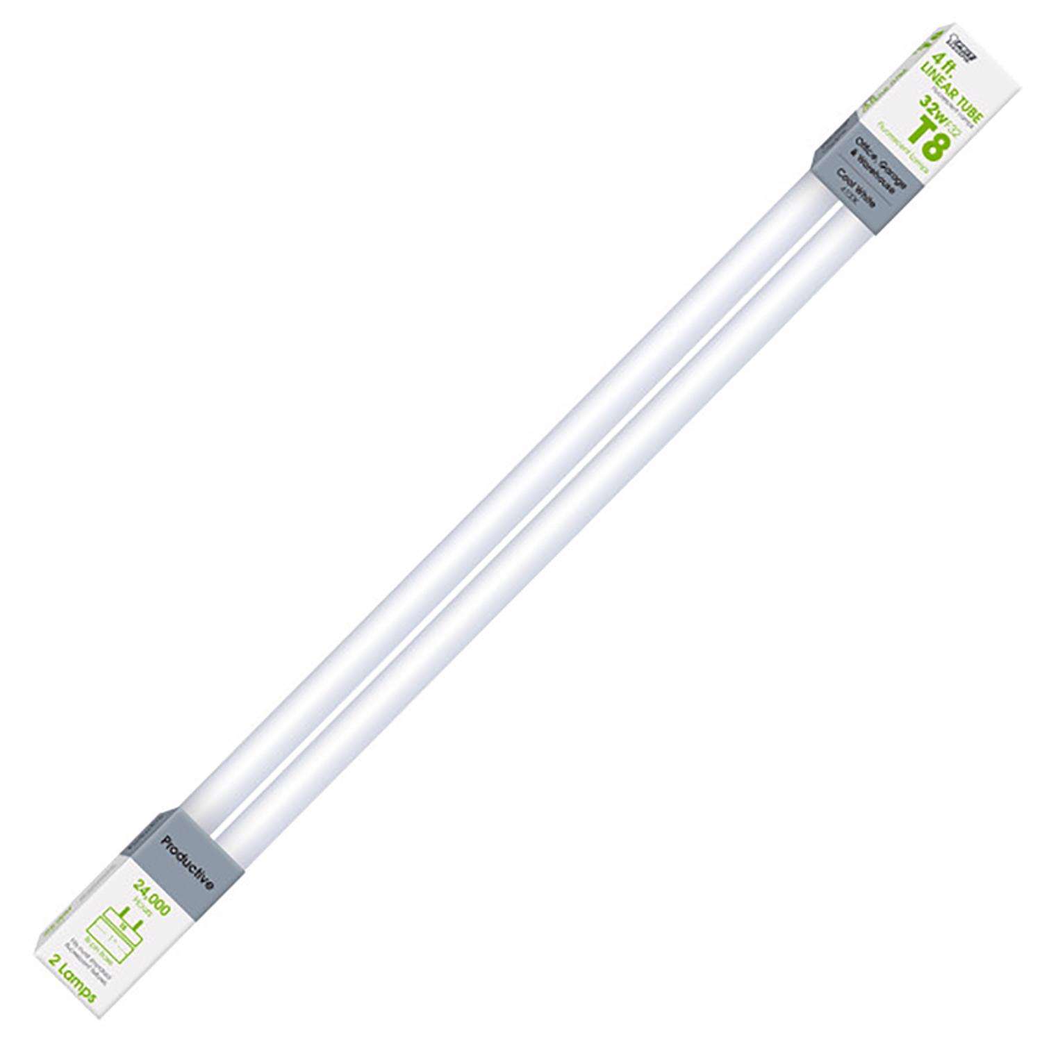Feit Legacy Bulb 32 W T8 1 in. D X 47.6 in. L Fluorescent Bulb Cool ...